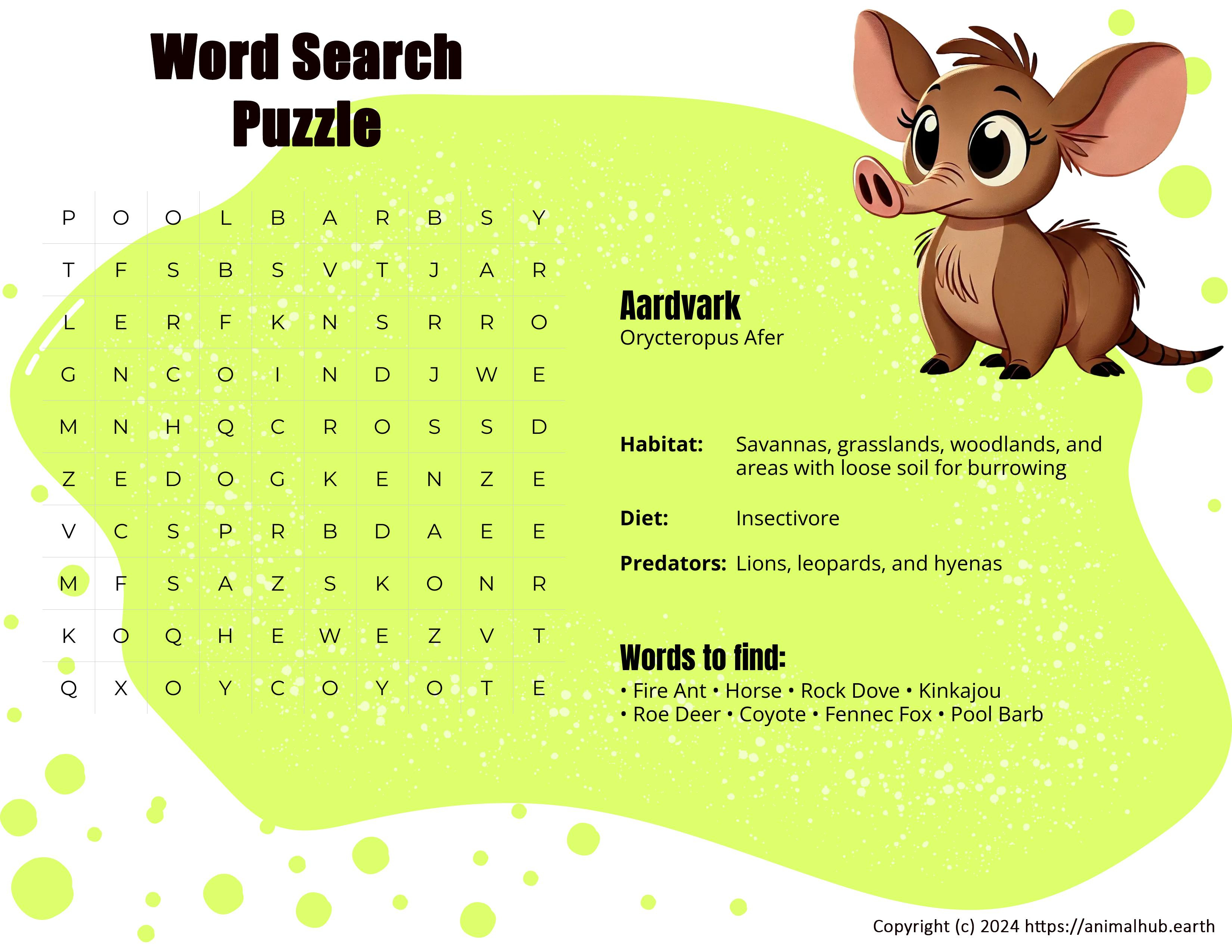 AnimalHub: Word Search Puzzles